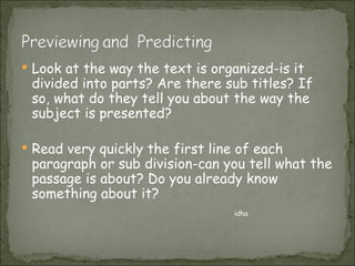 previewing and predicting | PPT