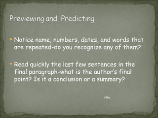 previewing and predicting | PPT
