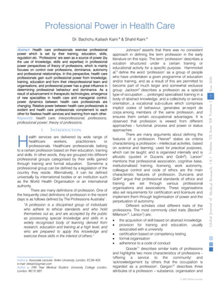 Professional Care in Health Care | PDF