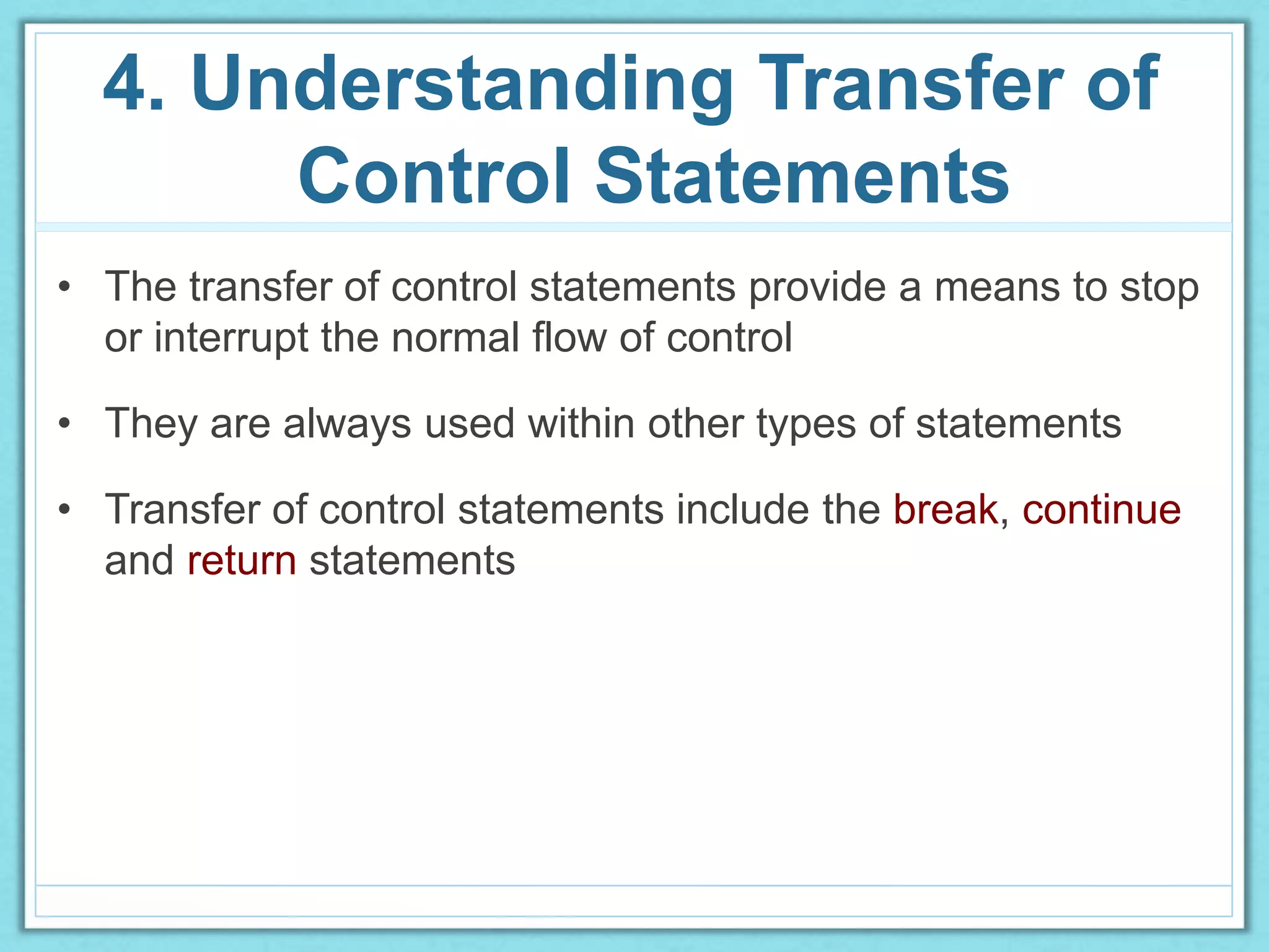 OCA JAVA - 2 Programming with Java Statements | PPT