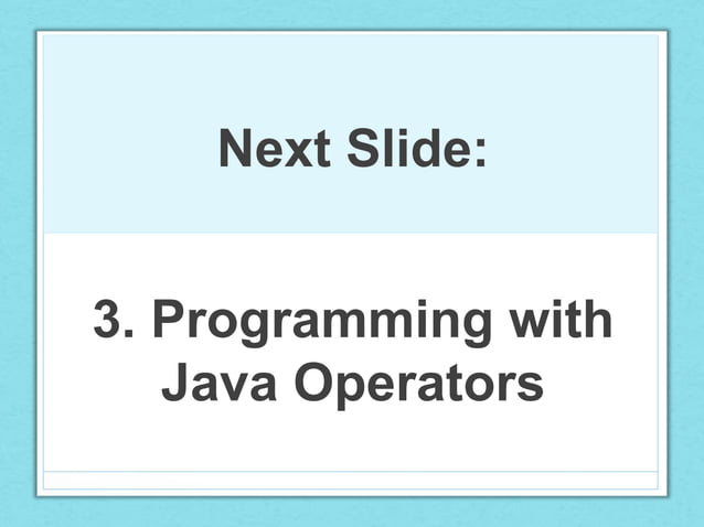 OCA JAVA - 2 Programming with Java Statements | PPT