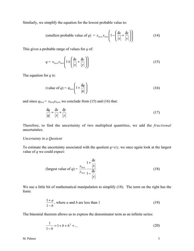 2.propagation of uncertaint | PDF