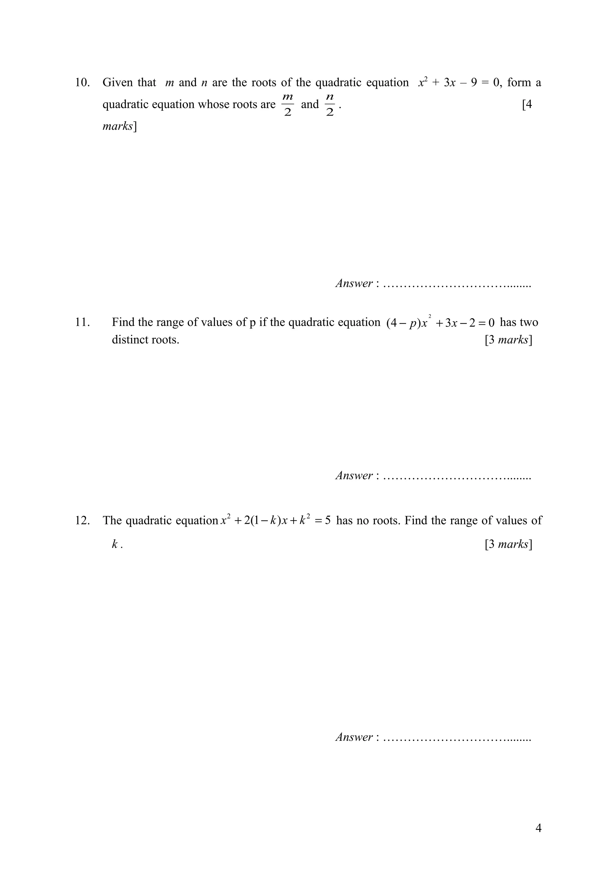 2.quadratic equations | PDF