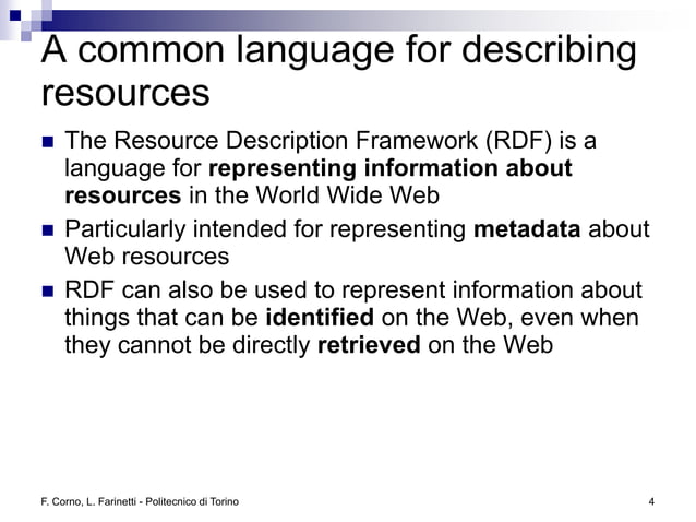 RDF - Resource Description Framework and RDF Schema | PDF