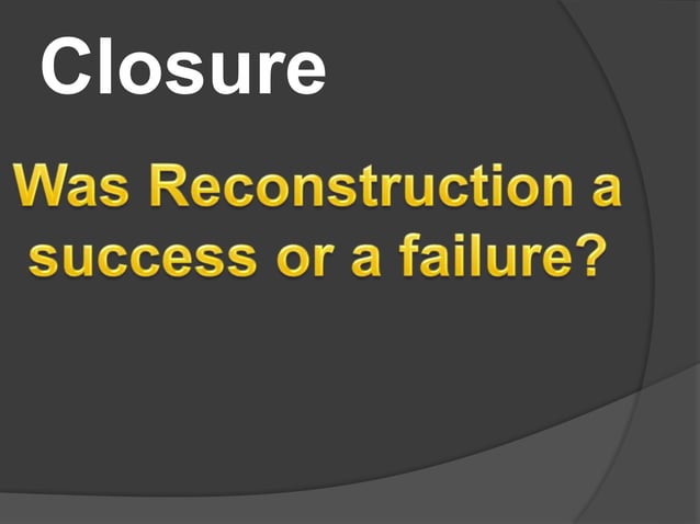 Reconstruction legacy | PPT