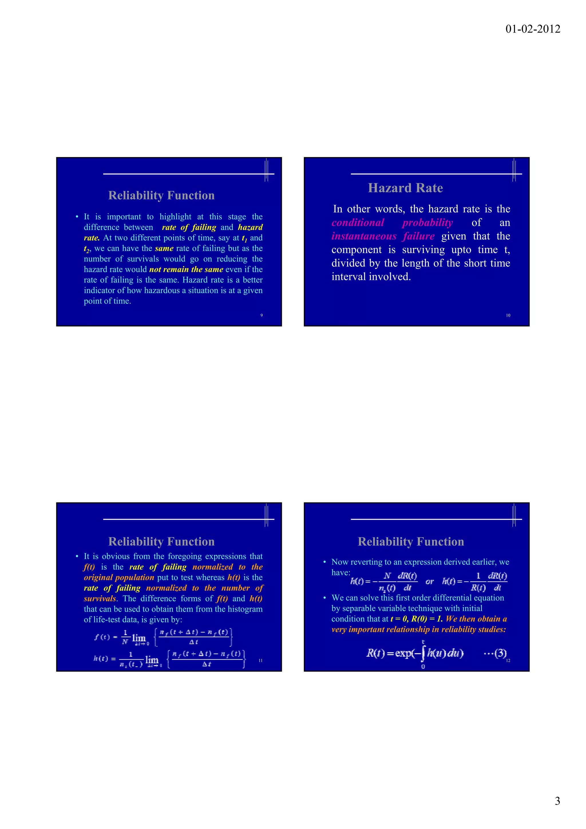 2. reliability function | PDF