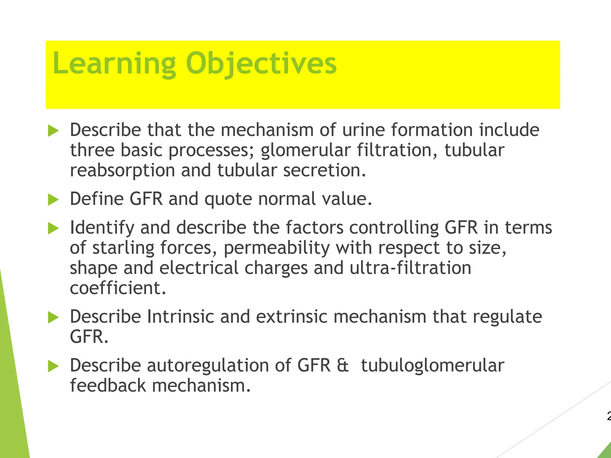 Physiology of Renal system GFR URINE FORMATION | PPTX