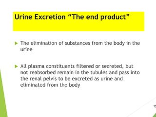 Physiology of Renal system GFR URINE FORMATION | PPTX
