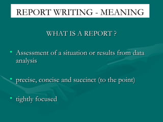 Report Writing by Prof.Pravin Mulay | PPT