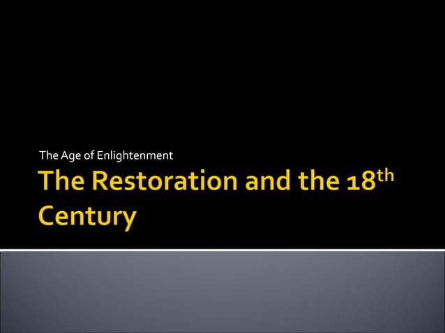 2 restoration literature | PPT