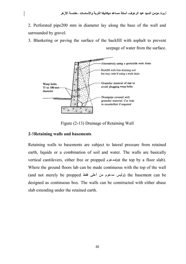 Retaining Walls تصميم الحوائط الساندة .pdf