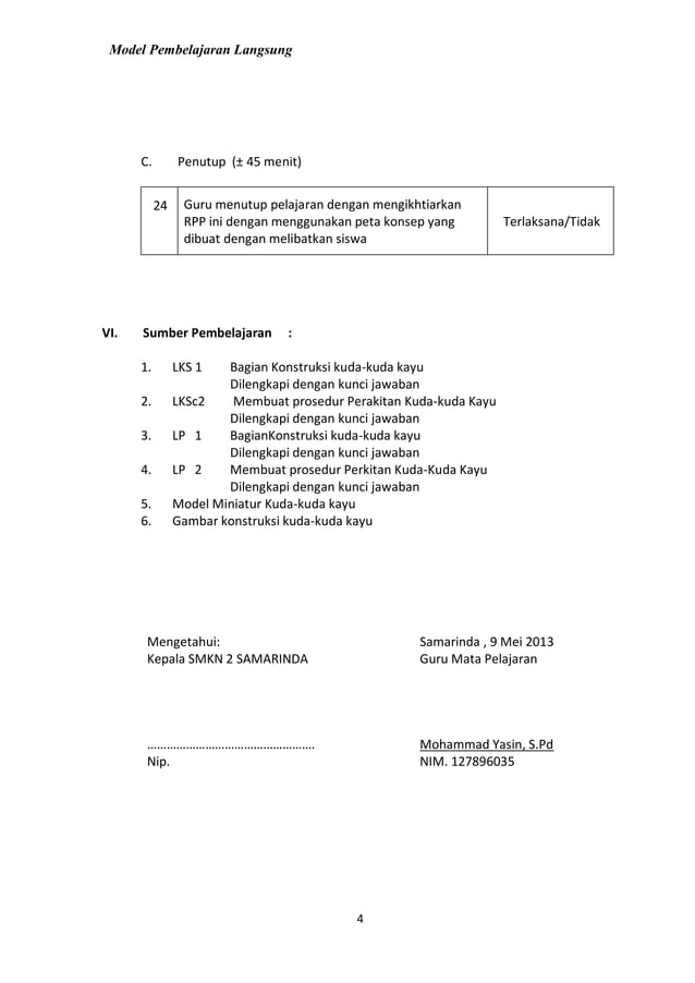 2. rpp smk membuat kuda kuda kayu mpl | PDF
