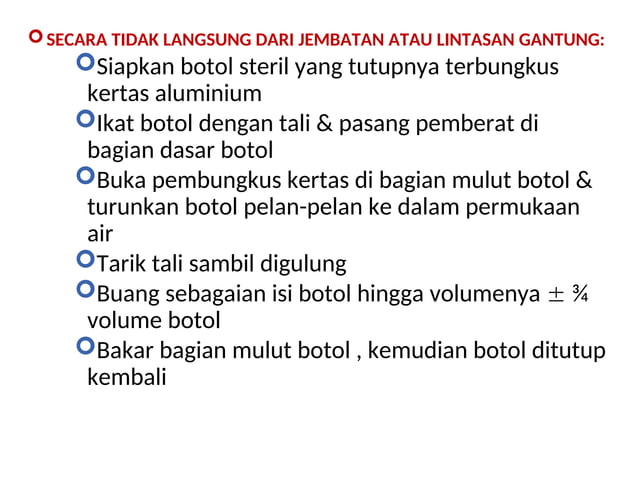 Tehnik Pengambilan Sampel Air secara SNI | PPT