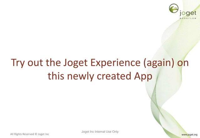 Joget Workflow v4 Training - Module 2 - Setting up Joget Workflow | PPT