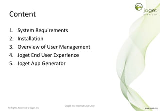 Joget Workflow v4 Training - Module 2 - Setting up Joget Workflow | PPT