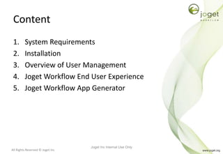 Joget Workflow v5 Training Slides - Module 2 - Setting up Joget Workflow | PPTX | Operating ...