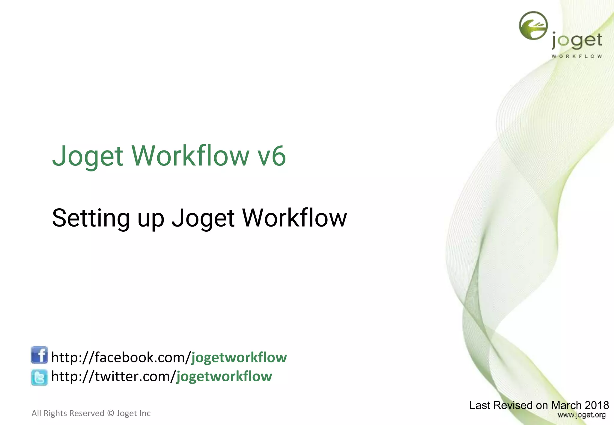 Joget Workflow V6 Training Slides 2 Setting Up Joget Workflow Ppt