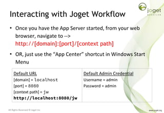 Joget Workflow v6 Training Slides - 2 - Setting Up Joget Workflow | PPT