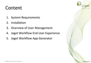 Joget Workflow v6 Training Slides - 2 - Setting Up Joget Workflow | PPT