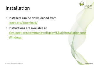 Joget Workflow v6 Training Slides - 2 - Setting Up Joget Workflow | PPT
