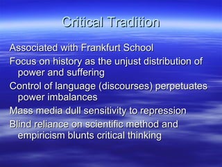 Seven Different Traditions In The Field Of Communication | PPT