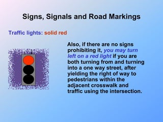 Signals and Roadway Markings | PPTX