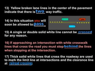 Solid White Lines Indicate