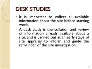 lecture2 site investigation | PPT