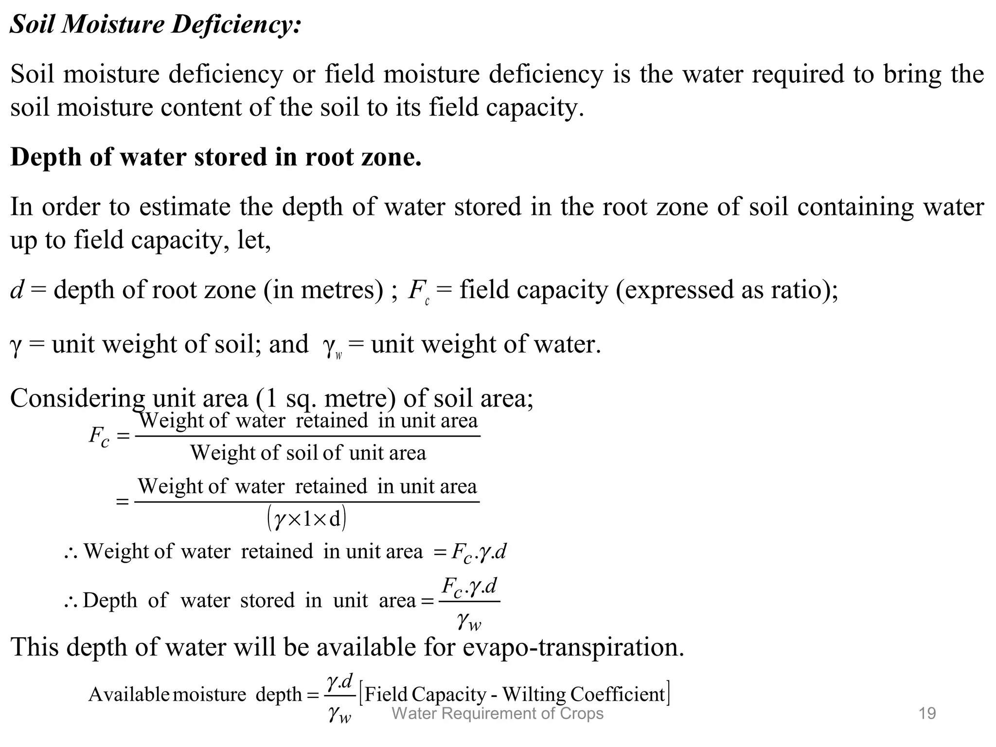 Soil Water Crop Relationship | PPT