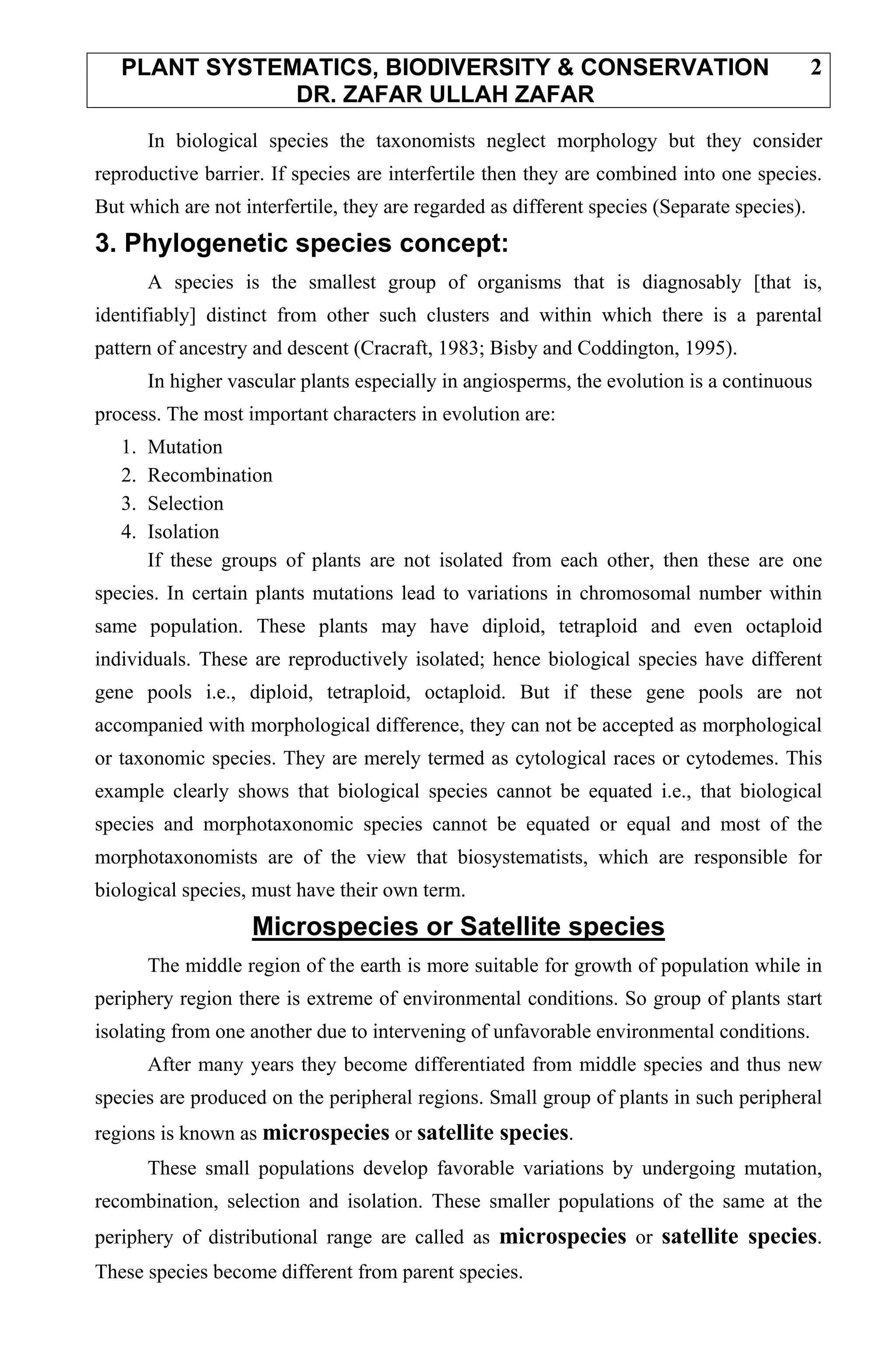 2-Species concept.pdf for botany bs 5th samester | PDF