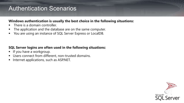sql server authentication types by moamen hany | PPTX | Databases ...