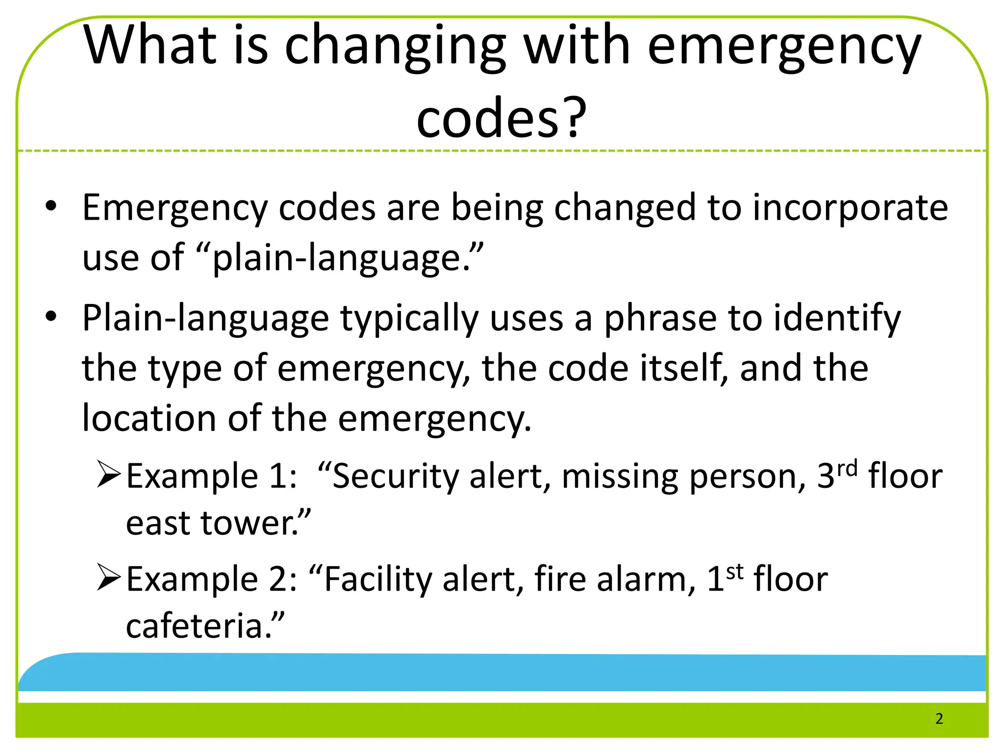 The new emergency codes what you should know | PPT