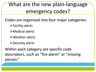 The new emergency codes what you should know | PPT