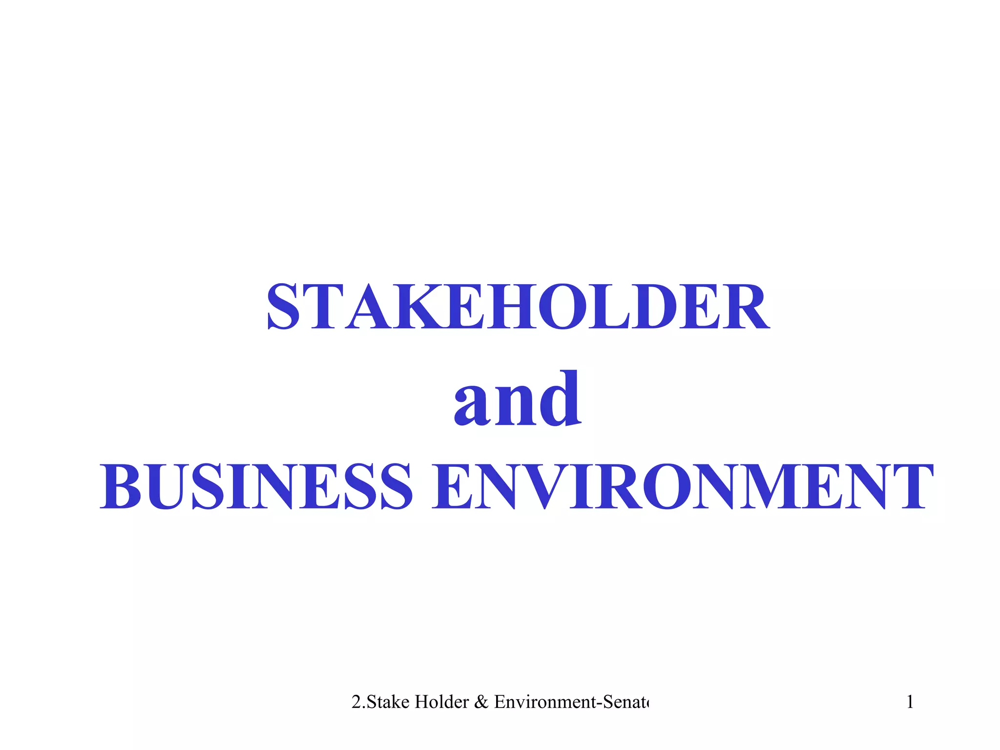 2 Stakeholder Approach & Environment | PPT | Green Solutions | Business