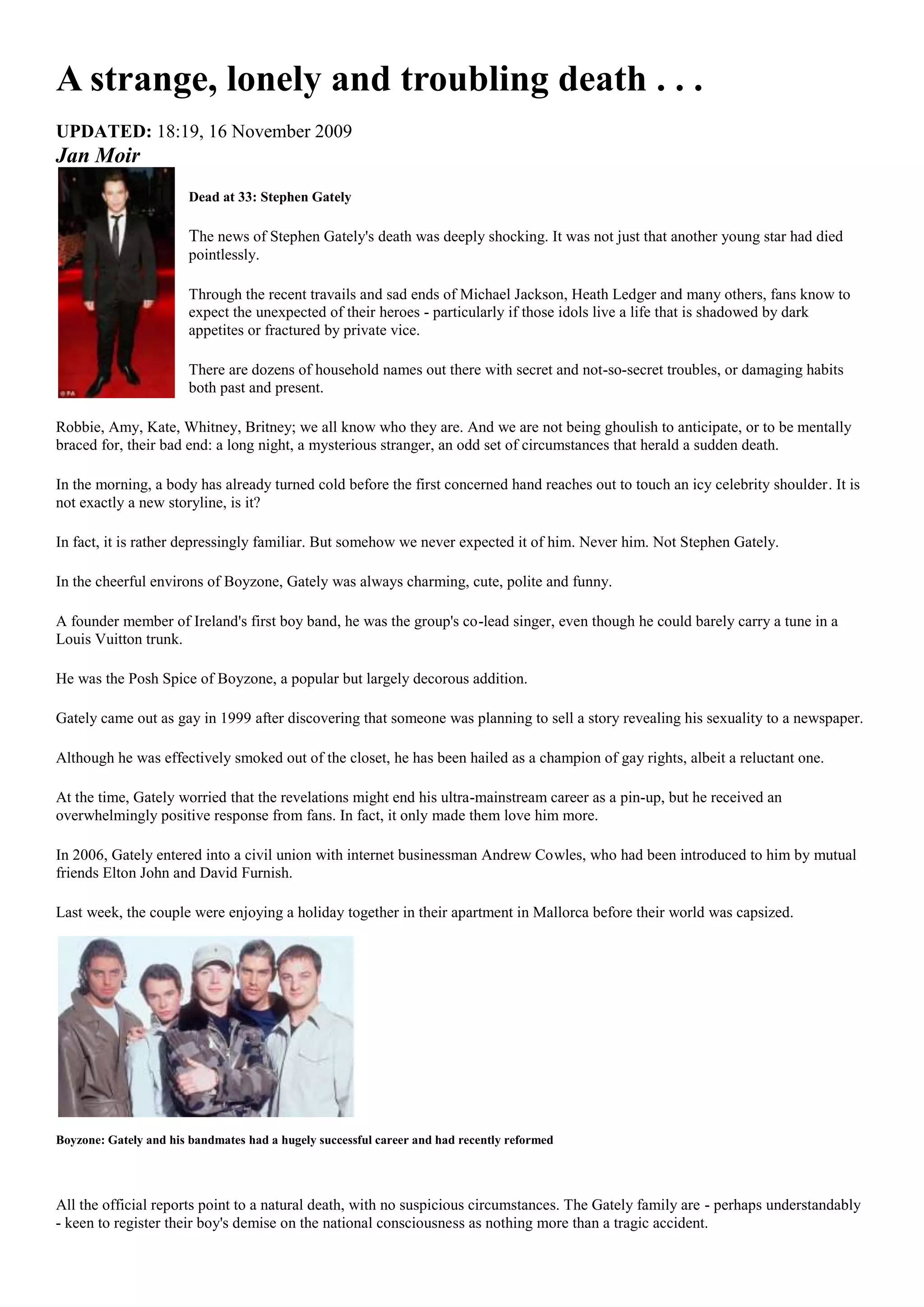 2 stephen gately jan moir article | DOCX