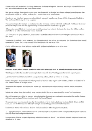 2 stephen gately jan moir article | DOCX | Celebrity Deaths | Pop Culture