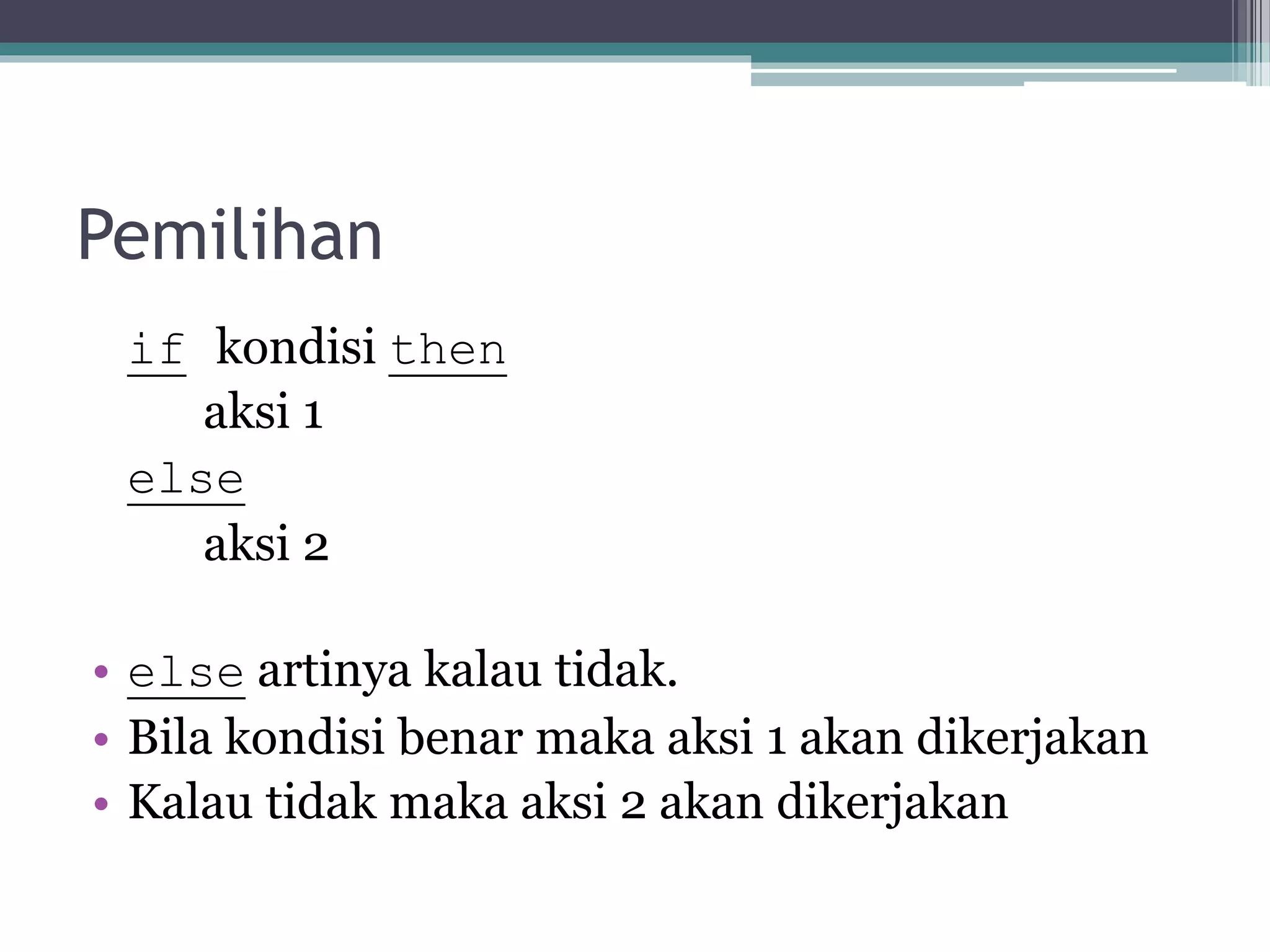 2 struktur dasar algoritma dan notasi algoritmik pseudo-code | PPT