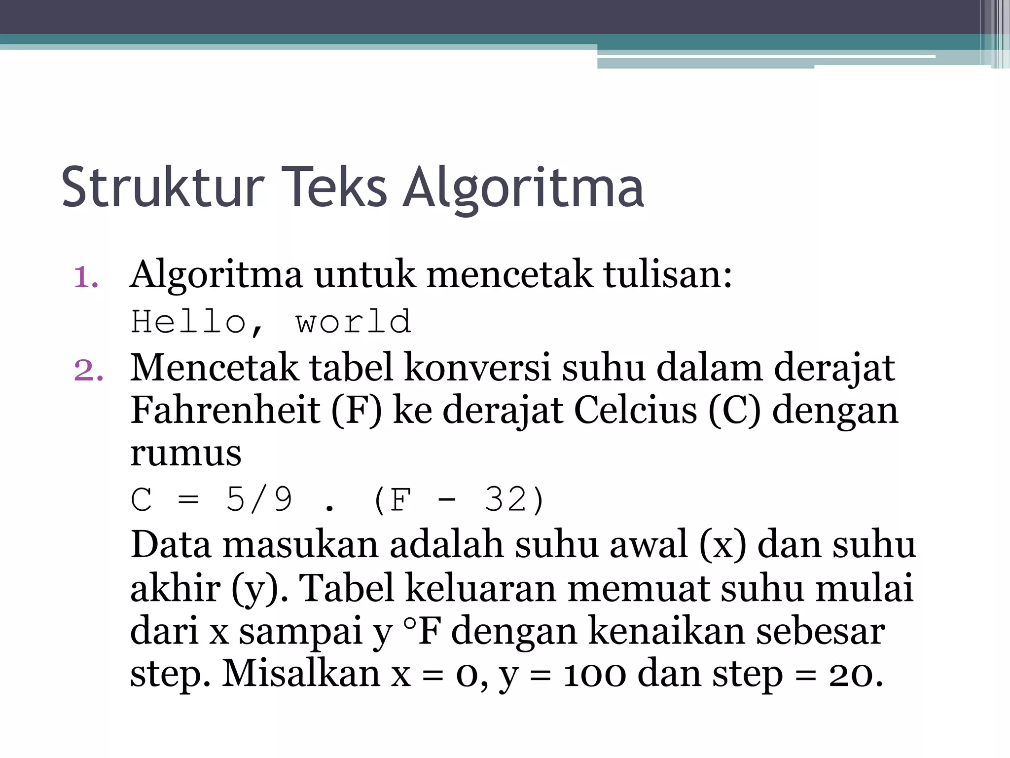 2 Struktur Dasar Algoritma Dan Notasi Algoritmik Pseudo Code Ppt