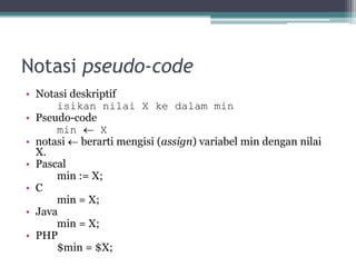 2 struktur dasar algoritma dan notasi algoritmik pseudo-code | PPT