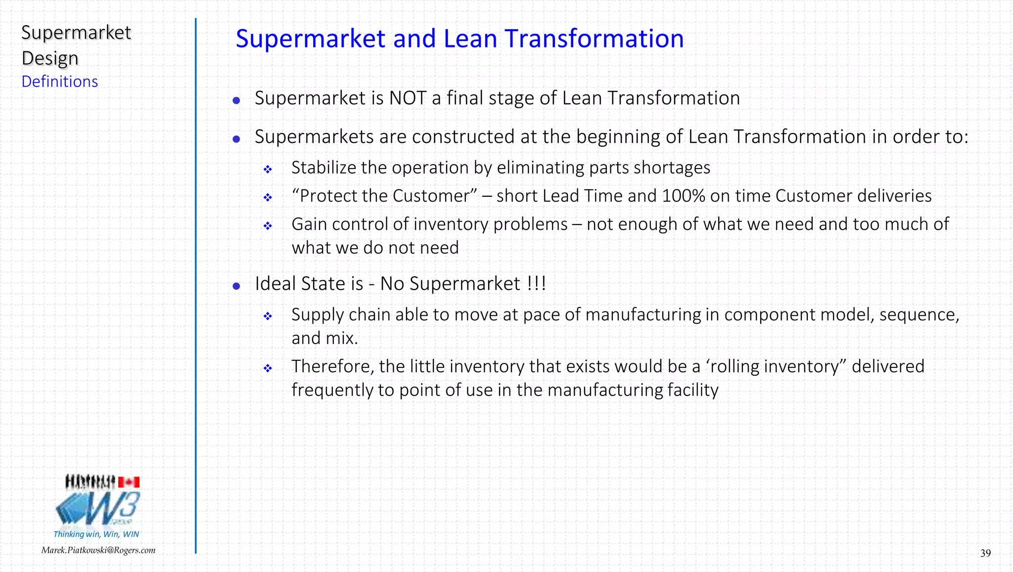Designing a Manufacturing Supermarket - November 2016 | PPTX