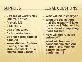 Survivor island legal code | PPTX