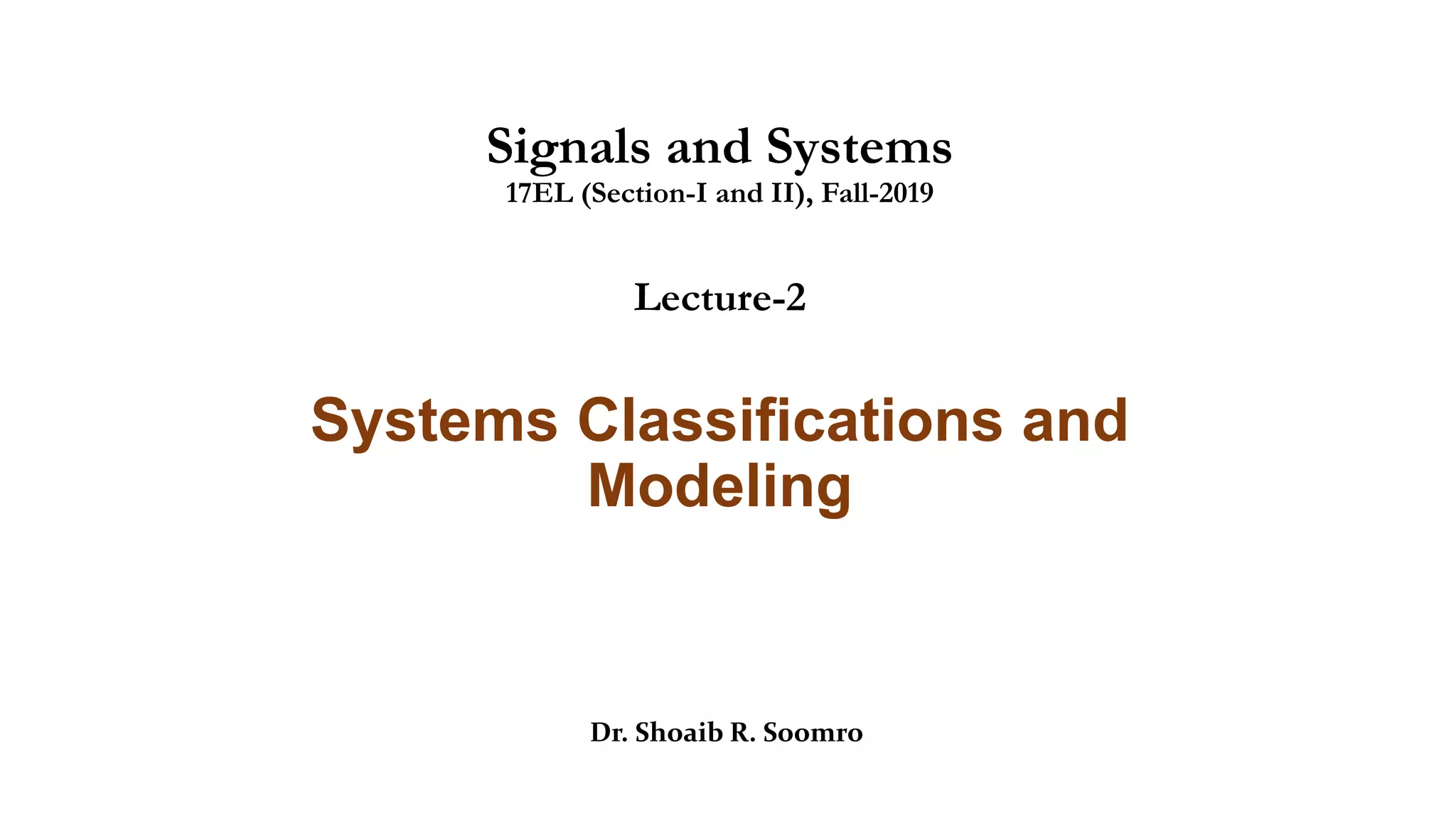 2- Systems Classifications and Modeling.pdf