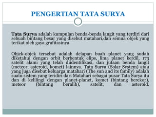 TATA SURYA dalam pembelajaran Ilmu Pengetahuan Alam jenjang SD | PPT