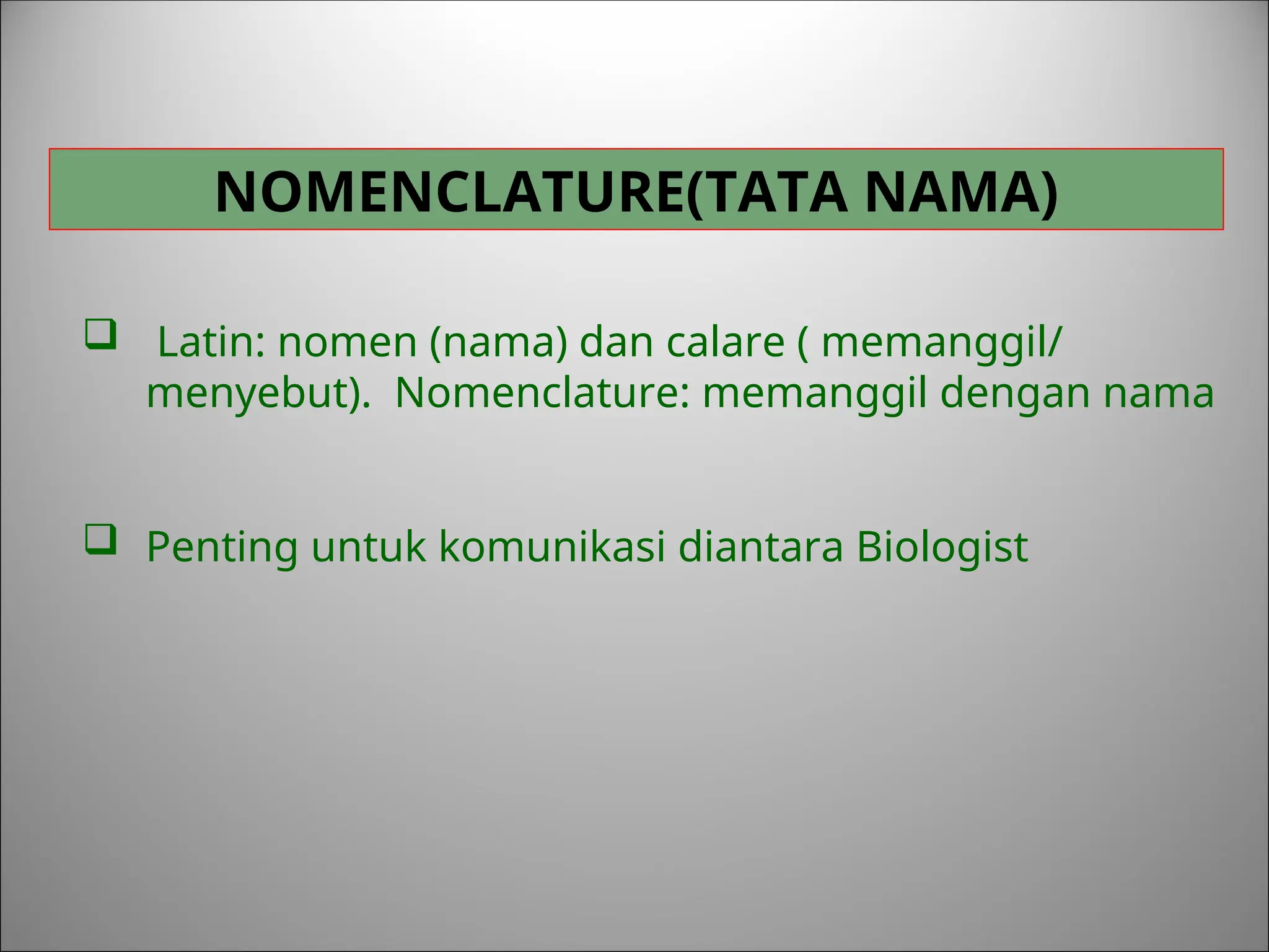 PPT tata nama Ilmiah (Binomial Nomenclature) | PPT
