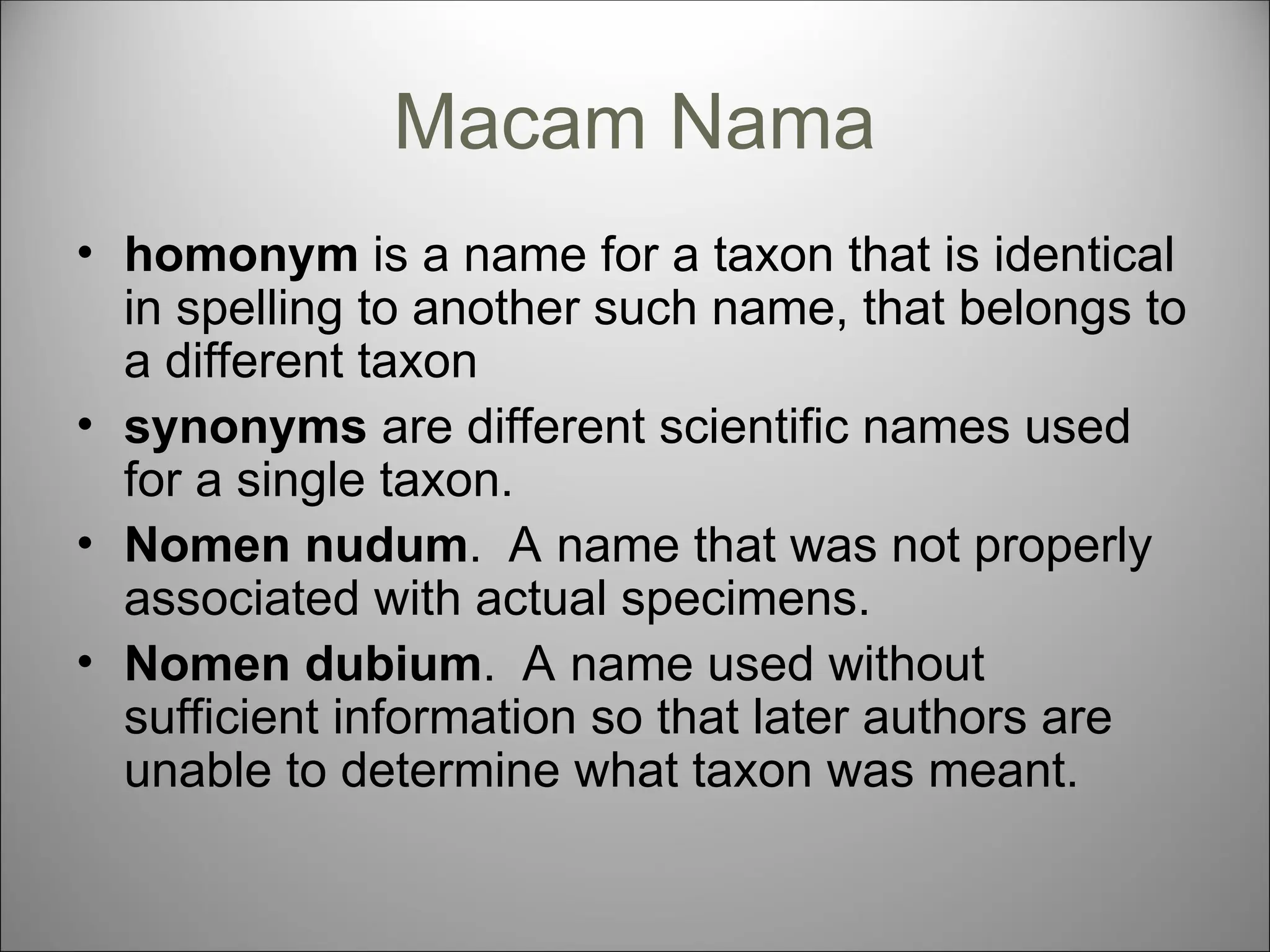 PPT tata nama Ilmiah (Binomial Nomenclature) | PPT