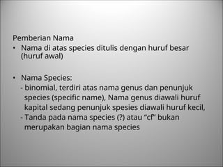 PPT tata nama Ilmiah (Binomial Nomenclature) | PPT