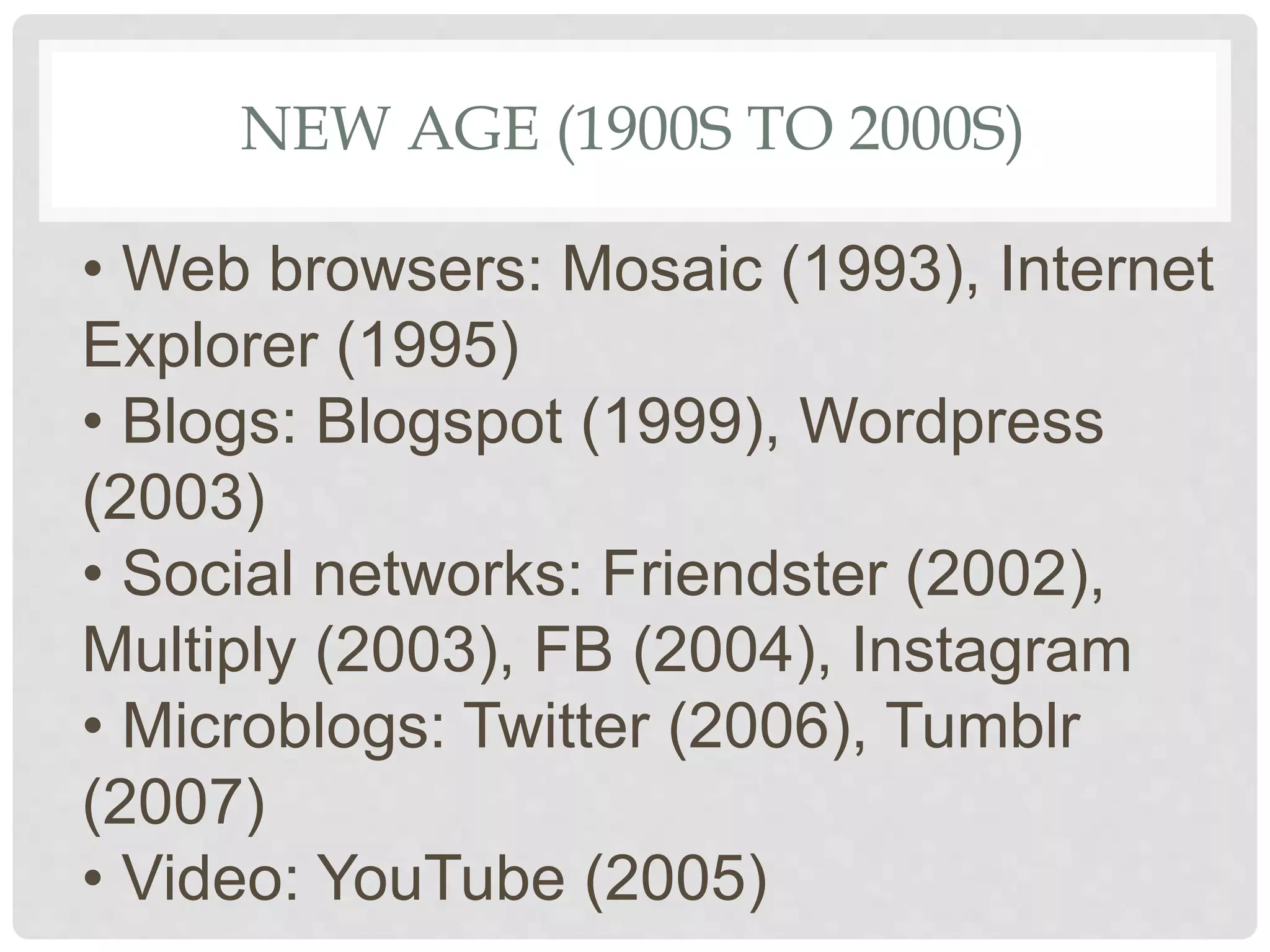 The Evolution of Traditional to New Media - Media and Information ...