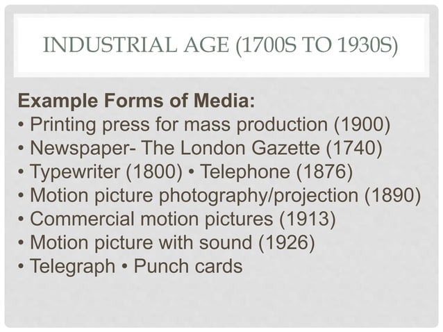 The Evolution of Traditional to New Media - Media and Information ...