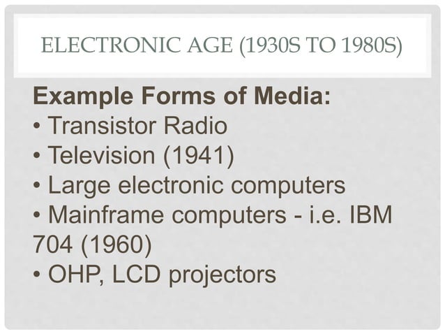 The Evolution of Traditional to New Media - Media and Information ...
