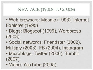 The Evolution of Traditional to New Media - Media and Information ...